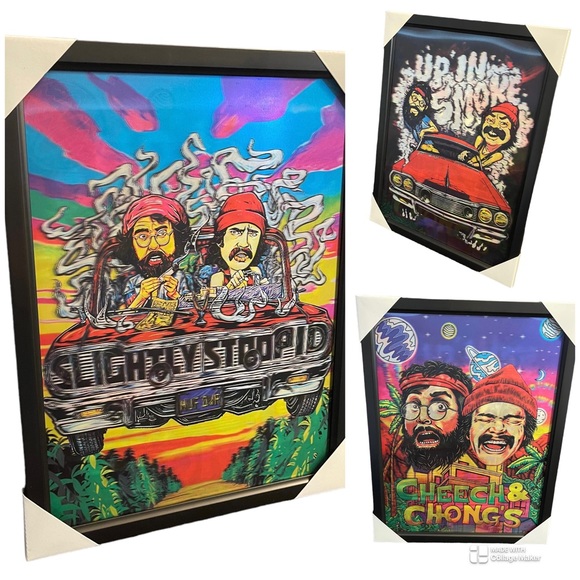 Art | New Cheech Chong Framed 3d Lenticular Poster Picture | Poshmark